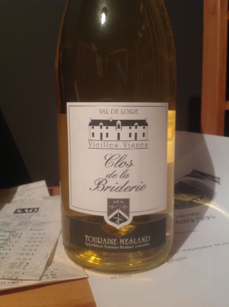 2015 Clos de La Briderie Touraine-Mesland Vieilles Vignes, France ...