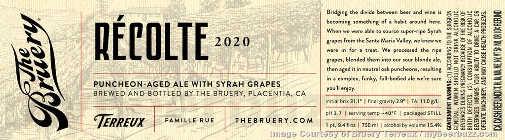 2020 The Bruery Recolte, USA, California, South Coast, Orange County ...