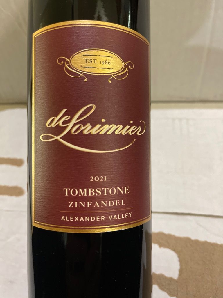 2021 deLorimier Zinfandel Tombstone, USA, California, Sonoma County ...