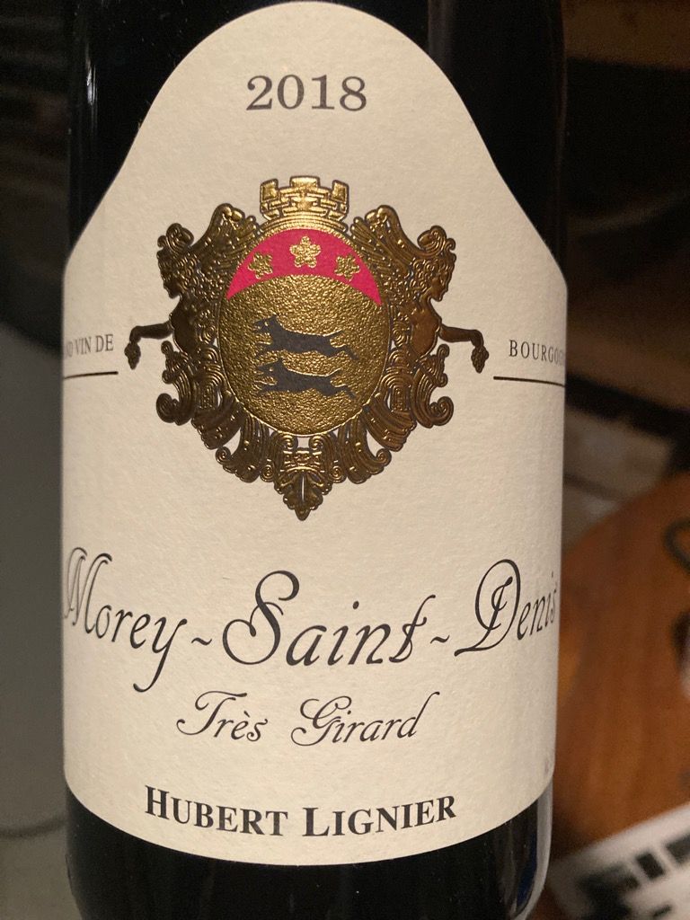 2018 Hubert Lignier Morey-Saint-Denis Très Girard, France, Burgundy ...