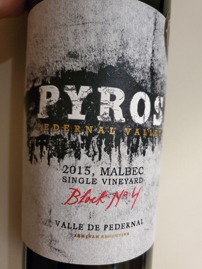 2017 Pyros Malbec Single Vineyard, Argentina, San Juan - CellarTracker