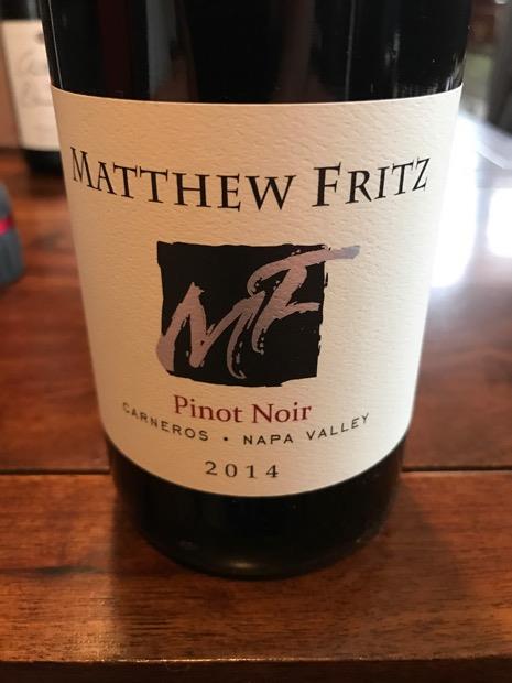 2014 Matthew Fritz Pinot Noir, USA, California, Napa / Sonoma, Carneros ...