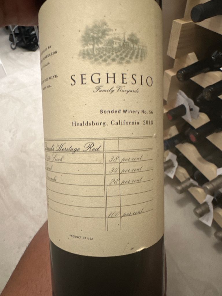 2019 Seghesio Family Vineyards David's Heritage, USA, California ...