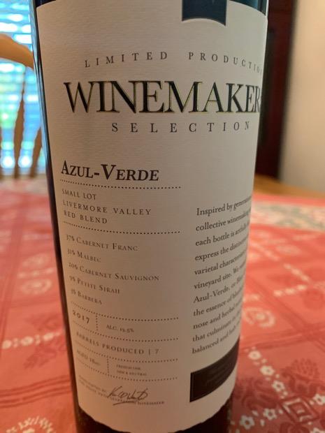 2017 Wente Vineyards Winemaker's Selection Azul-Verde, USA, California ...