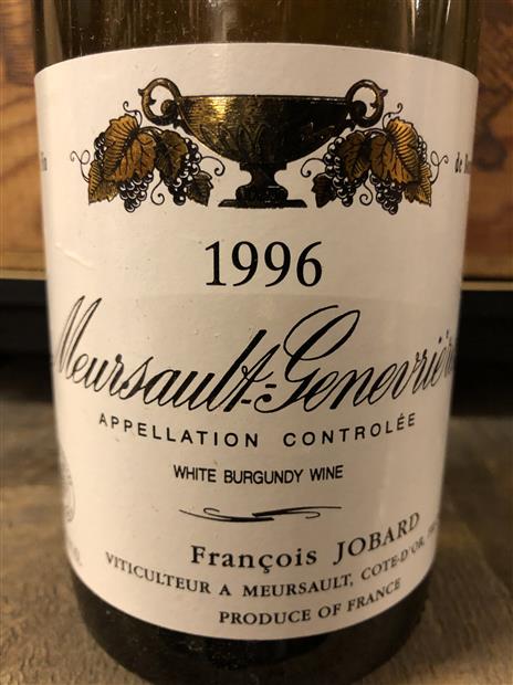1996 Domaine Antoine Jobard Meursault 1er Cru Les Genevrières, France ...