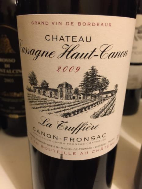 2009 Château Cassagne Haut-Canon La Truffière, France, Bordeaux ...