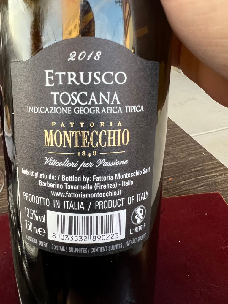 2018 Fattoria di Montecchio Etrusco Toscana IGT, Italy, Tuscany ...