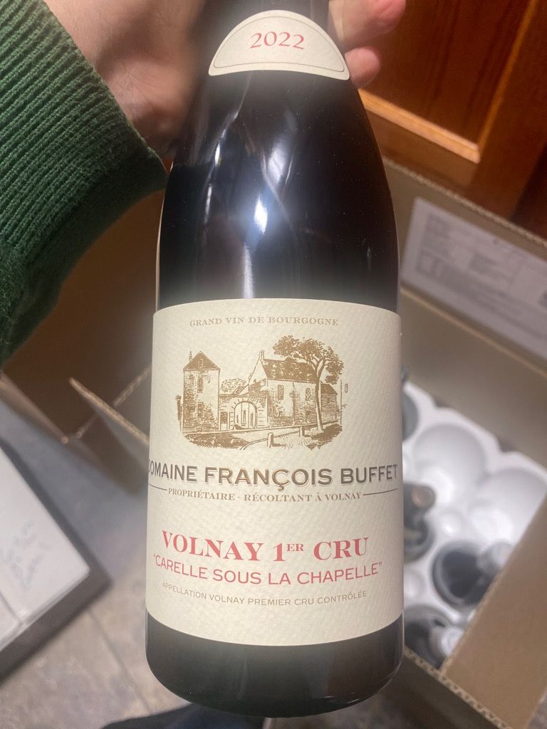 2022 Domaine François Buffet Volnay 1er Cru Carelle Sous la Chapelle ...