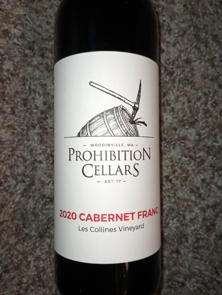 2020 Prohibition Cellars Cabernet Franc Igen Les Collines Vineyard, USA, Washington, Columbia ...