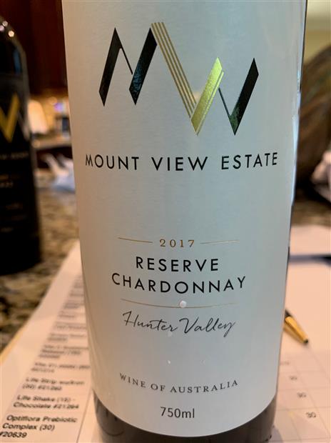 2017 Mount View Estate Chardonnay Reserve Hunter Valley, Australia, New ...
