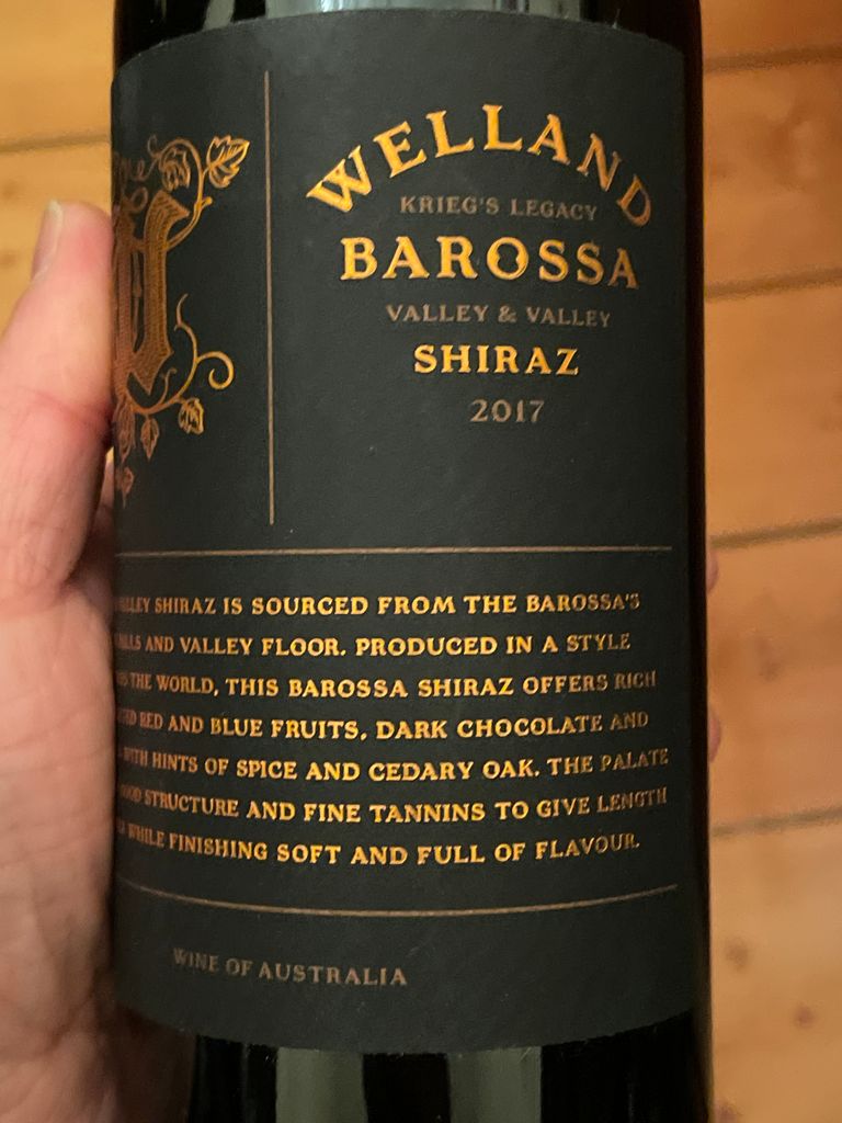 2018 Welland Shiraz Valley & Valley, Australia, South Australia ...
