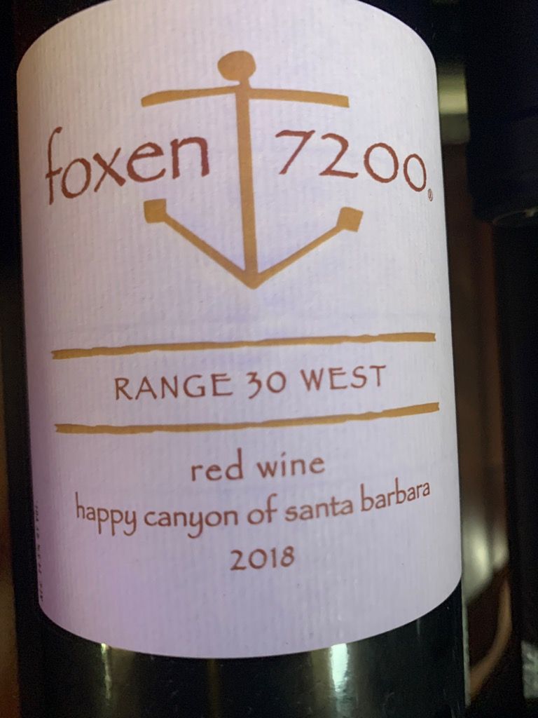 2018 Foxen 7200 Range 30 West, USA, California, Central Coast, Happy ...