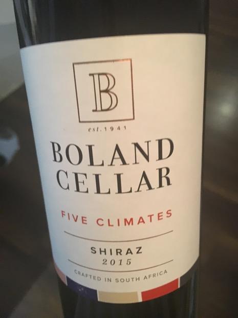 2015 Boland Cellar Shiraz Five Climates, South Africa, Coastal Region ...