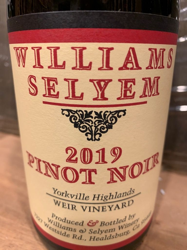 2020 Williams Selyem Pinot Noir Yorkville Highlands, USA, California ...