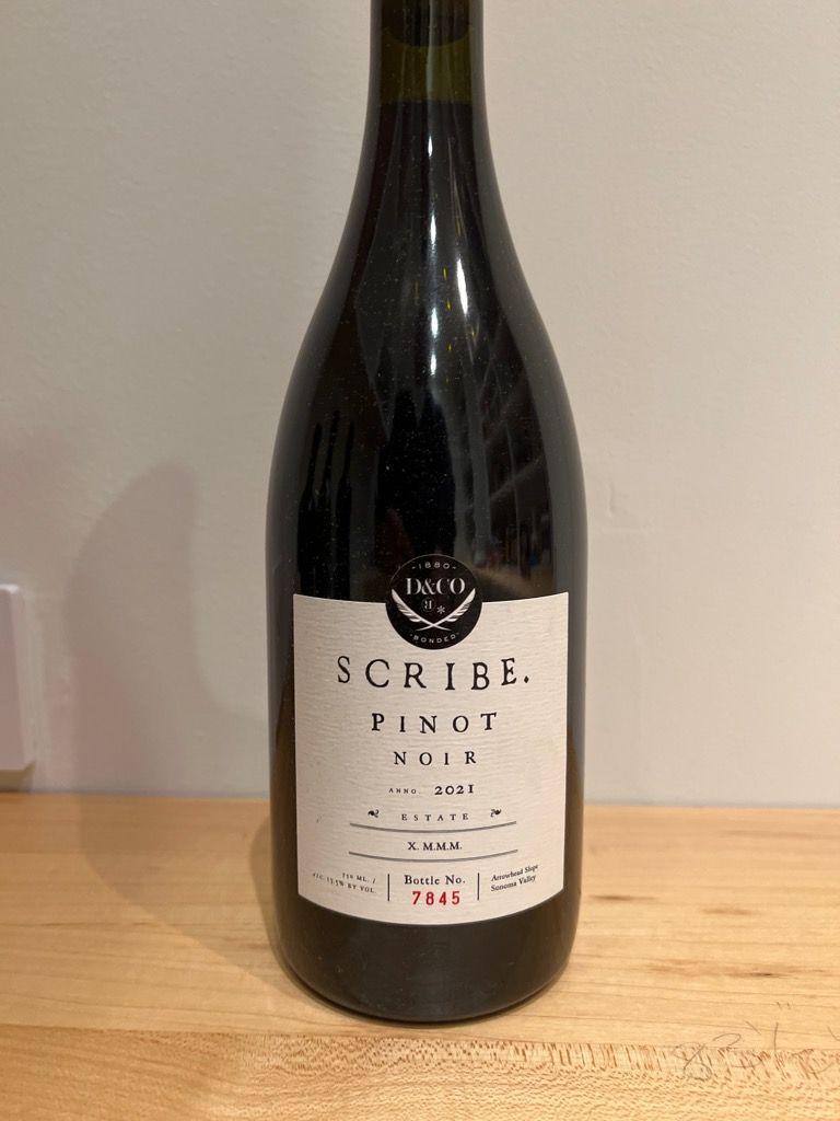 2021 Scribe Pinot Noir Estate, USA, California, Sonoma County, Sonoma ...