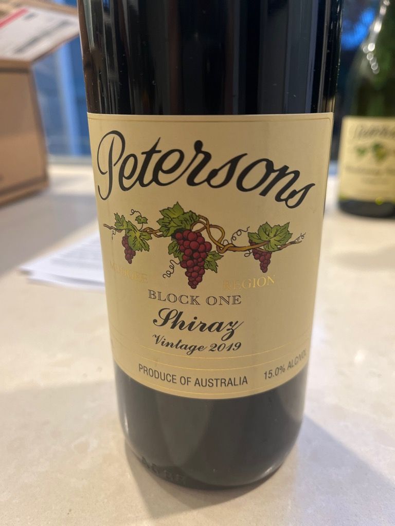 2019 Petersons Shiraz Block One, Australia, New South Wales, Central ...