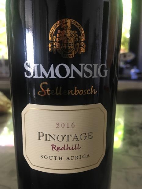 2016 Simonsig Pinotage Redhill, South Africa, Coastal Region ...