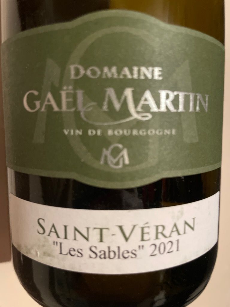 2021 Gaël Martin Saint Véran Les Sables, France, Burgundy, Mâconnais, Saint Véran - CellarTracker