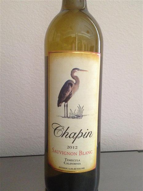 2012 Chapin Sauvignon Blanc, USA, California, South Coast, Temecula ...