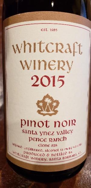 2017 Whitcraft Winery Pinot Noir Pence Ranch, USA, California, Central ...