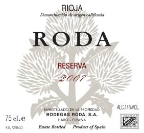 2007 Bodegas Roda Rioja Roda Reserva, Spain, La Rioja, La Rioja Alta ...