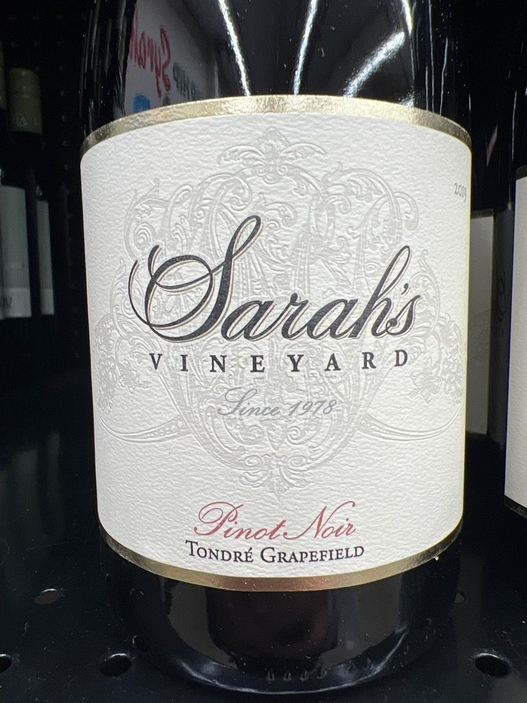 2022 Sarah's Vineyard Pinot Noir Tondre's Grapefield, USA, California ...