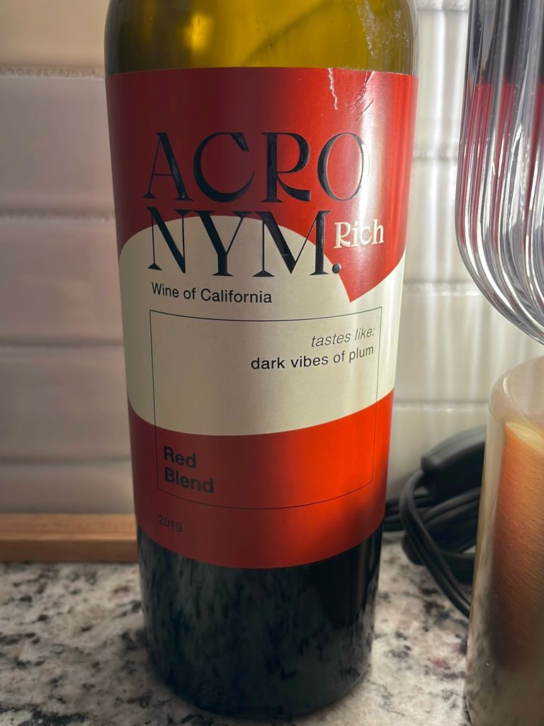 2019 Acronym Rich Red, USA, California - CellarTracker