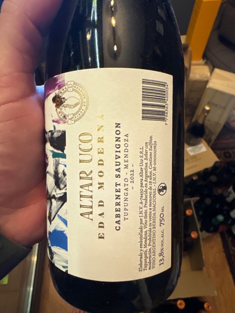 2025 Altar Uco Cabernet Sauvignon Edad Moderna, Argentina, Mendoza ...