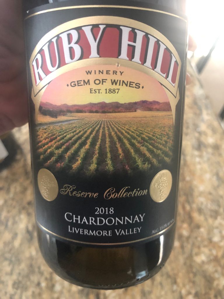 2020 Ruby Hill Winery Chardonnay Reserve, USA, California, San ...