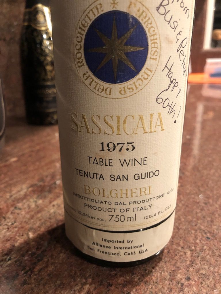 1975 Tenuta San Guido Sassicaia, Italy, Tuscany, Vino da Tavola ...