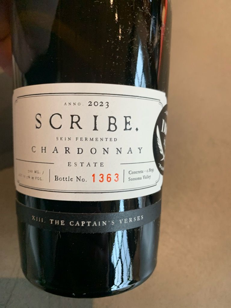 2023 Scribe Chardonnay Skin Fermented, USA, California, Napa / Sonoma ...