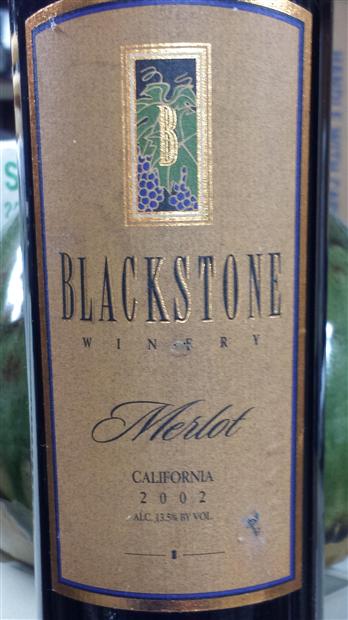 2002 Blackstone Winery Merlot California, USA, California - CellarTracker