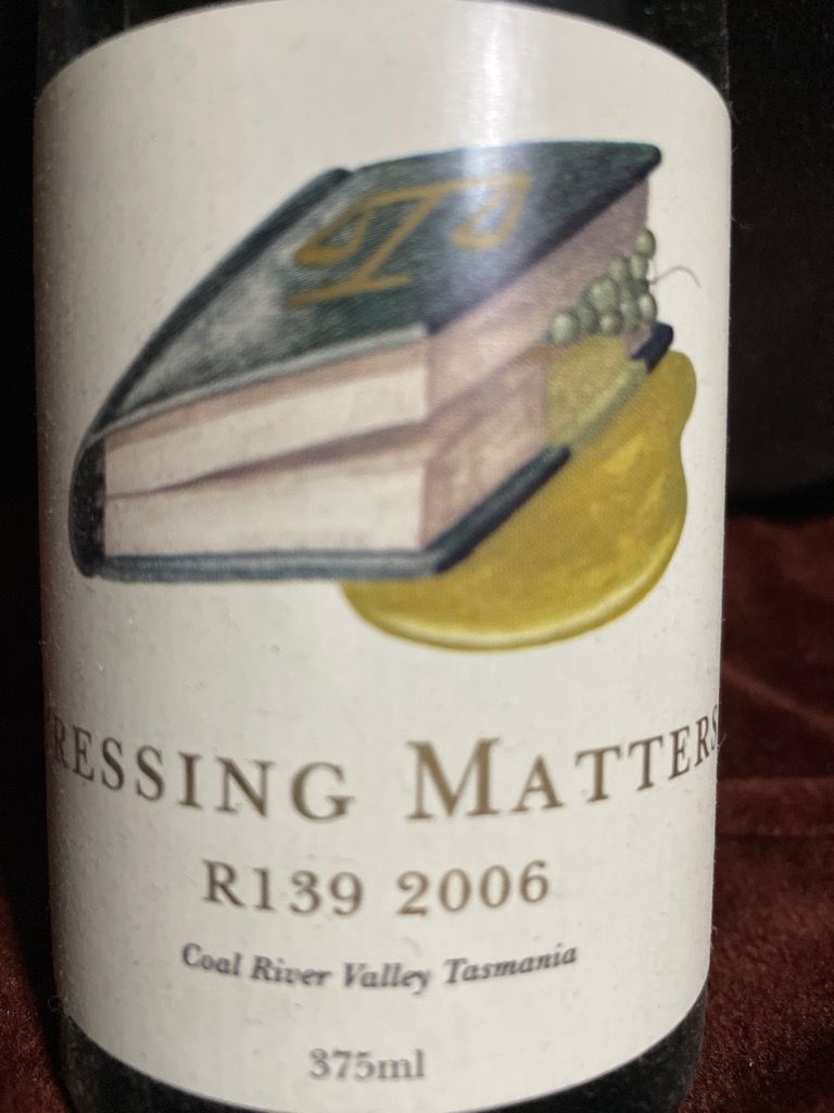 2006 Pressing Matters Riesling R139, Australia, Tasmania, Coal River ...