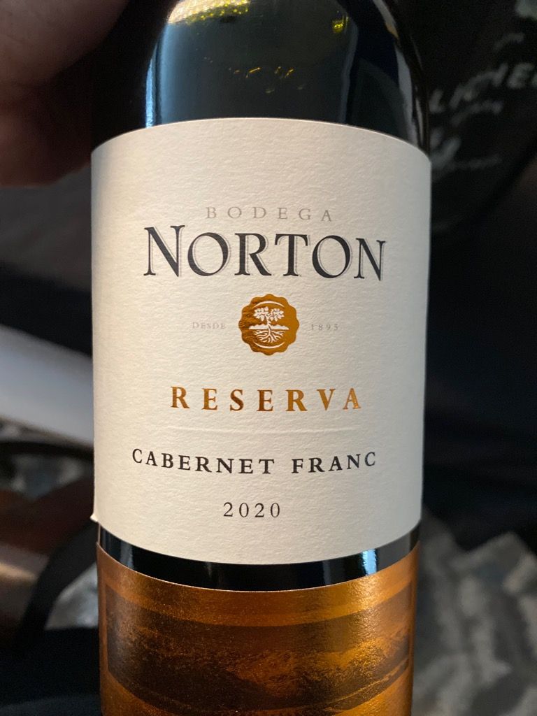 2020 Bodega Norton Cabernet Franc Reserva, Argentina, Mendoza, Lujan de Cuyo - CellarTracker