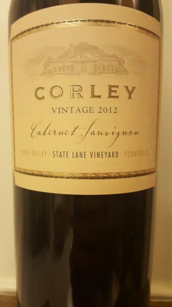 2012 Corley Family Cabernet Sauvignon State Lane Vineyard, USA ...