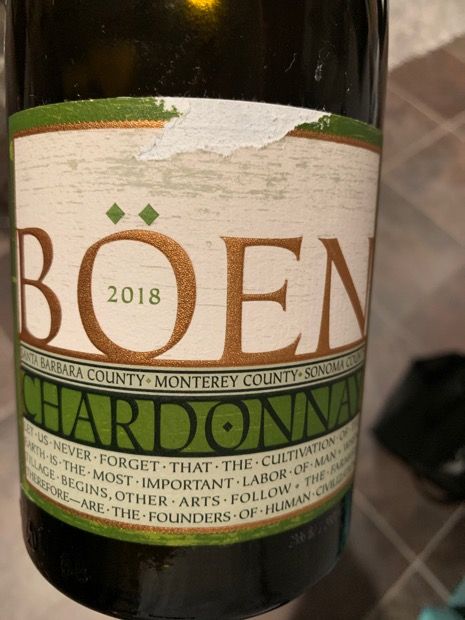 2018 Boen Wines Chardonnay Tri-Appellation, USA, California - CellarTracker