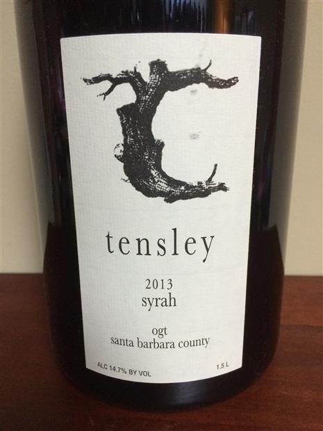 2013 Tensley Syrah OGT, USA, California, Central Coast, Santa Barbara ...