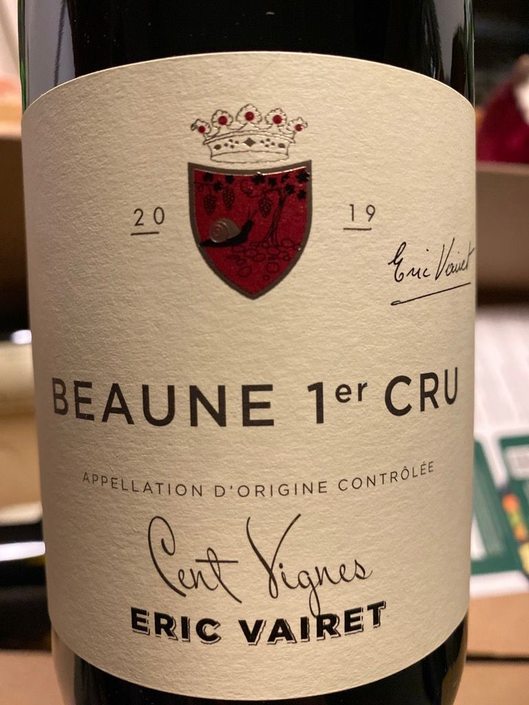 2019 Eric Vairet Beaune 1er Cru Cent-Vignes, France, Burgundy, Côte de ...
