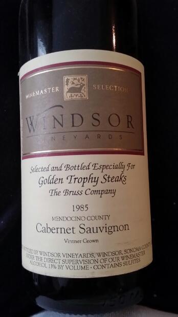 1988 Windsor Vineyards Cabernet Sauvignon Mendocino County, USA ...