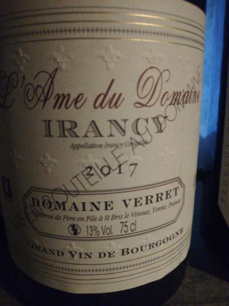 2018 Domaine Verret Irancy L'Ame du Domaine, France, Burgundy, Côtes d ...