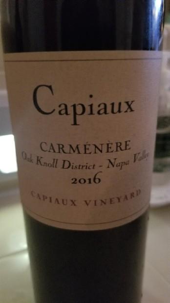 2016 Capiaux Cellars Carménère Carmenere, USA, California, Napa Valley ...