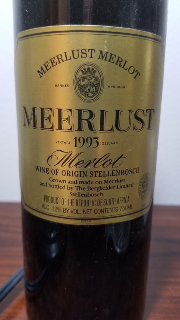 1993 Meerlust Merlot, South Africa, Coastal Region, Stellenbosch ...