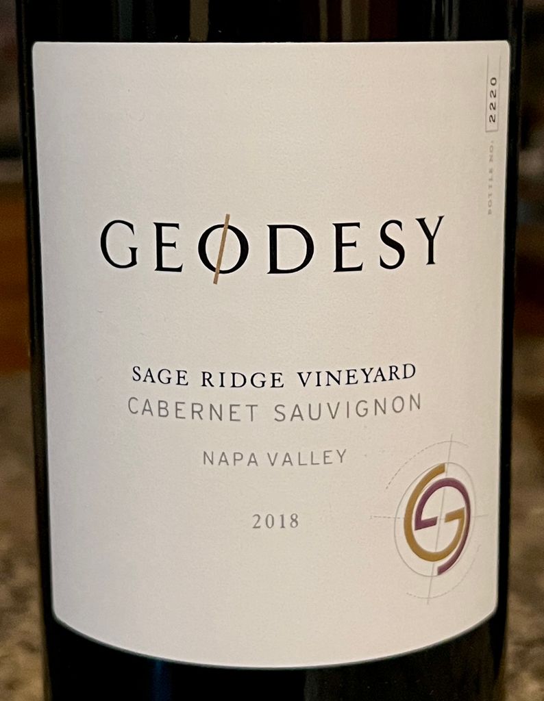 2018 GEØDESY Wine Cabernet Sauvignon Sage Ridge Vineyard, USA ...