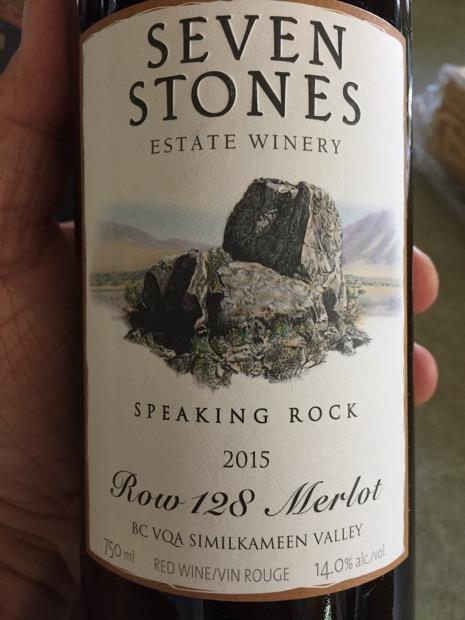 2015 Seven Stones Winery Merlot Speaking Rock Row 128, Canada, British ...