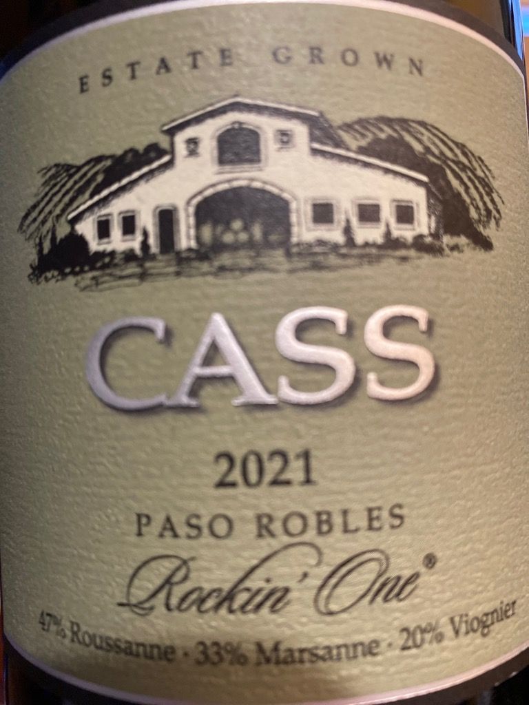 2021 Cass Rockin' One White, USA, California, Central Coast, Paso ...