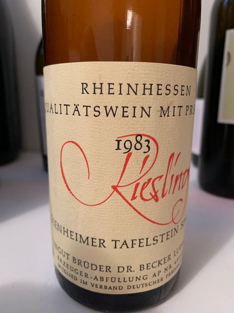1983 Brüder Dr. Becker Dienheimer Tafelstein Riesling Großes Gewächs ...