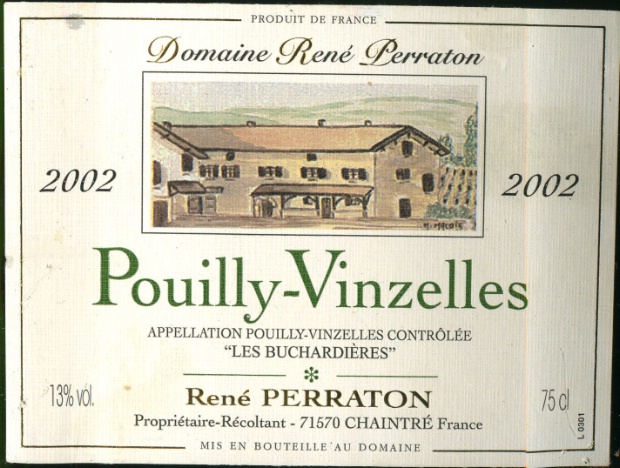 2002 Perraton Frères Pouilly-Vinzelles Les Buchardières, France ...