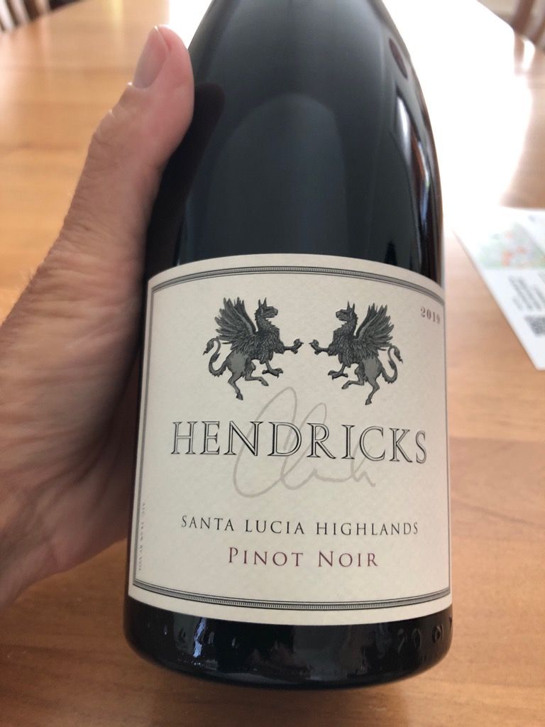 2019 Hendricks Pinot Noir, USA, California, Central Coast, Santa Lucia ...