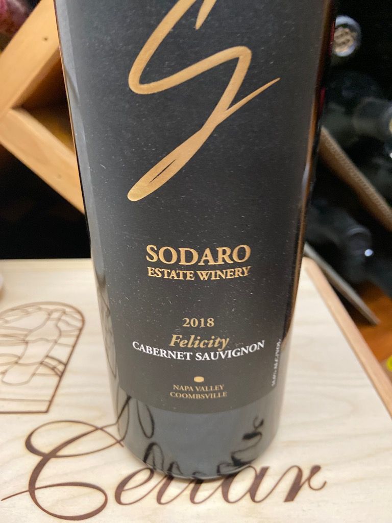 2018 Sodaro Estate Winery Cabernet Sauvignon Felicity, USA, California ...