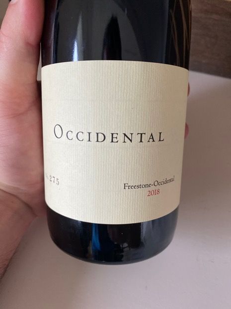2018 Occidental Pinot Noir Freestone-Occidental, USA, California, Sonoma County, Sonoma Coast ...